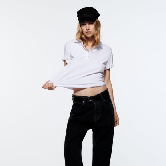 Zara | Tops | Zara Cotton Polo Shirt | Poshmark